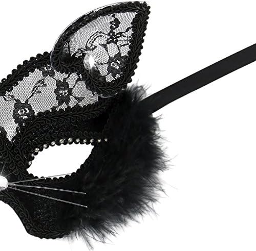 Venetian Masquerade Mask Luxury Sexy Black Cat Lace Mask for Fancy ...