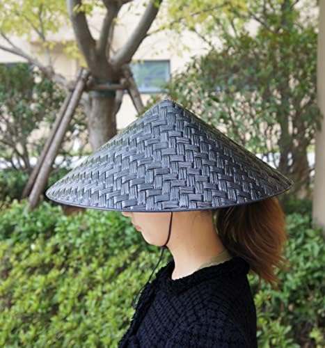 Amazon.com: xihexi Black Plastic Samurai Hat Japanese Hat Dia.17.5 ...