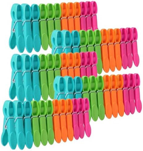 Amazon.com: 60 Pack Colorful Plastic Clothes Pins,Strong Grip Laundry ...