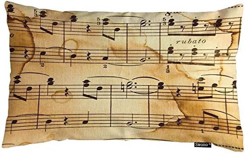 Amazon.com: YOUR SMILE Set of 4 Music Note Cotton Linen Decorative ...