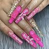 Amazon.com: 3D Pink Gun Nail Charms,Luxury Diamond Alloy Gun Nail Charm ...