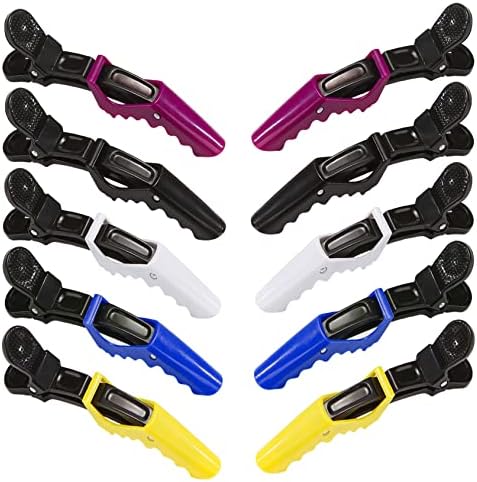 Amazon.com : Pastel Alligator Hair Clips Set - 10 Non-Slip Sectioning ...