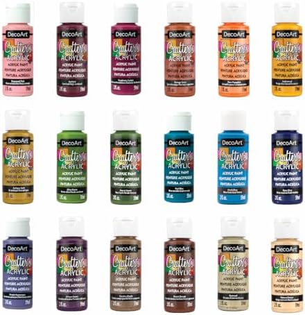 Amazon.com: DecoArt Crafter’s Acrylic Paint Set, 18 (2 fl oz/59 ml ...