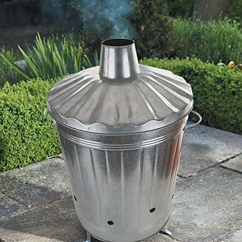 CrazyGadget® 90 Litre 90L Extra Large Galvanised Metal Incinerator Fire ...
