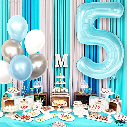 Snapklik.com : Light Blue 5 Balloon Number - Big, 40 Inch Light Blue ...