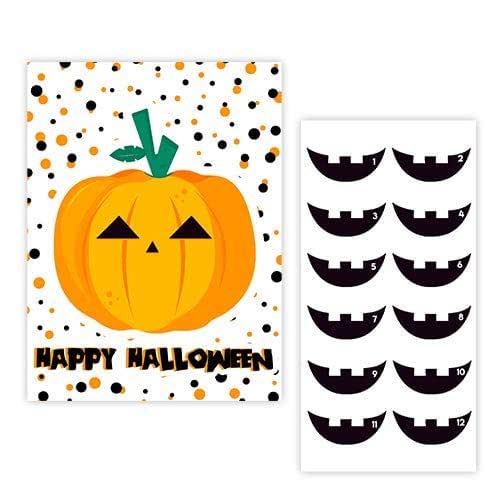 Amazon.com: Pin The Face on the Pumpkin Halloween Party Game : Handmade ...