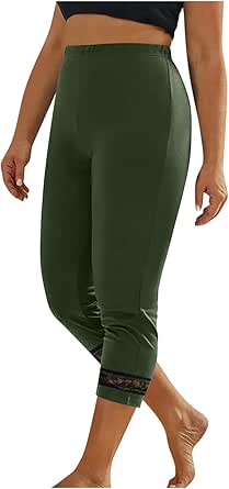 Capri Leggings for Women 2025 Summer Elastic High Waisted Workout Yoga Pants Casual Slim Fit ...