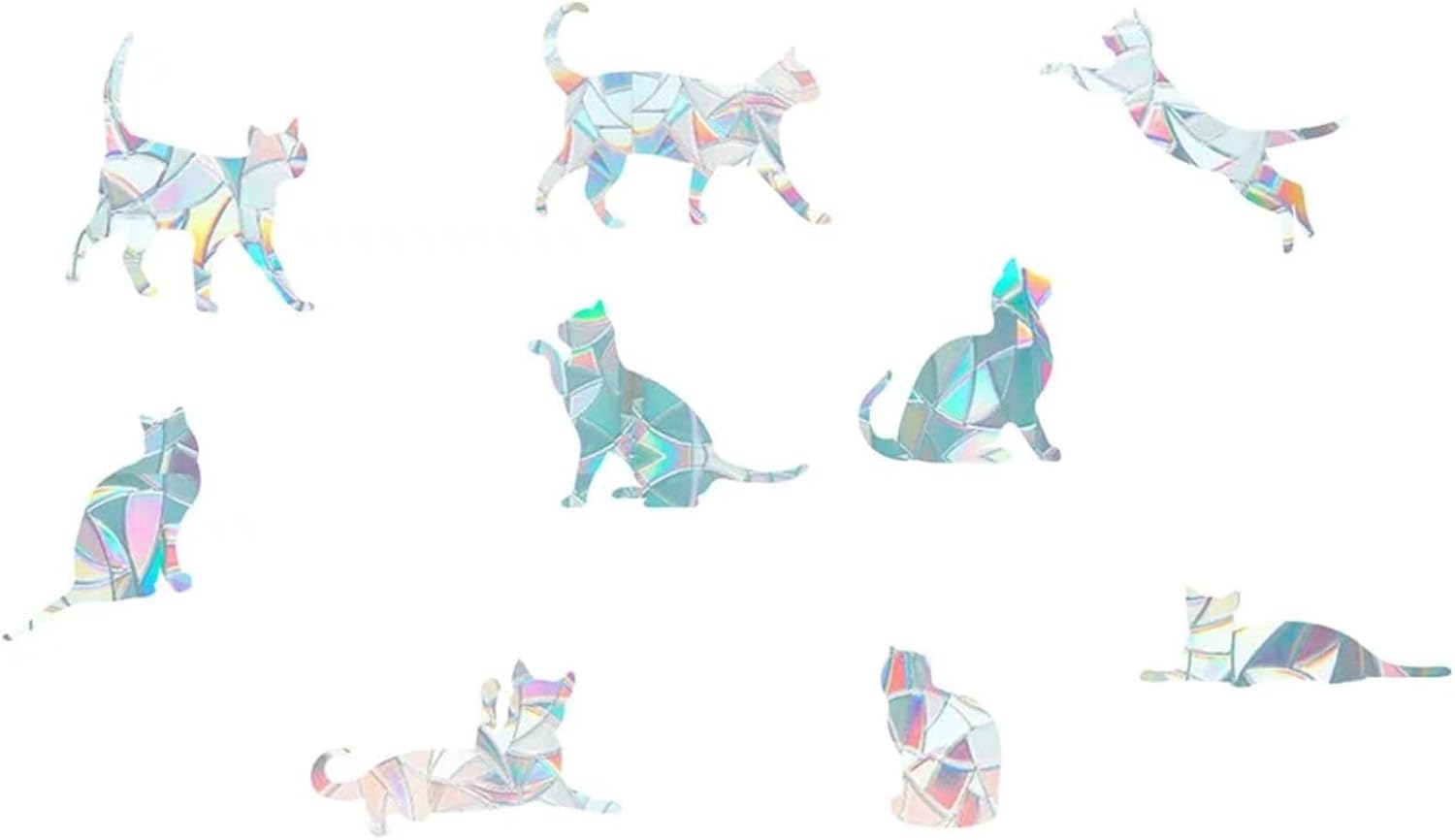 Amazon.com: runrayay Cat Static Window Clings, Bird Reflectors for ...