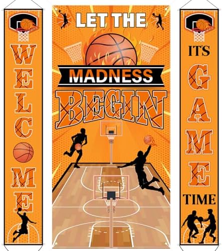 Amazon.com: 3Pcs Basketball Party Decorations Set, Let The Madness ...