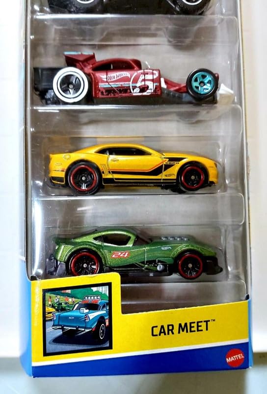 Hot Wheels Car 2023 Car Meet Pack of 5 (13 Copo Camaro, Aristo Bar ...
