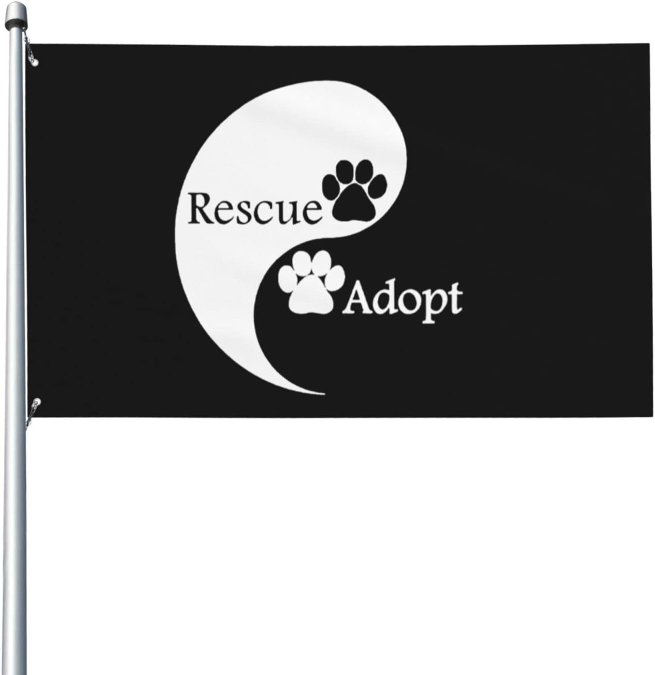 Amazon.com : Rescue Adopt Dog Cat Paw Yin Yang Garden Flag 3x5 Ft Decor ...