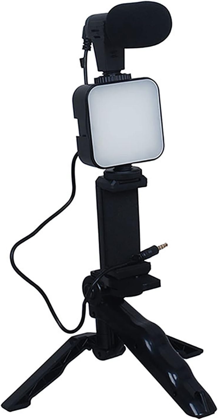 SOONHUA Phone Vlogging Kit with Phone Clip Tripod LED Fill Light and ...