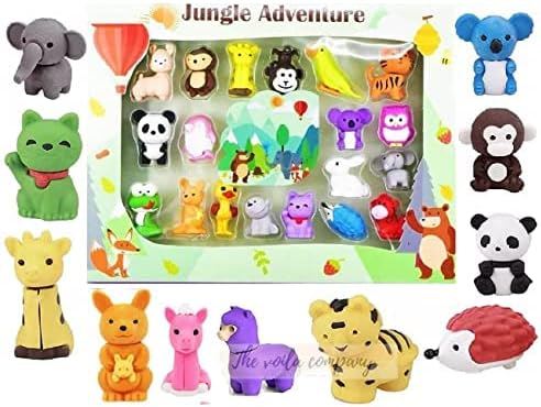 Amazon.com: The Voila's Jungle Adventure Themed Eraser set19Pcs for ...