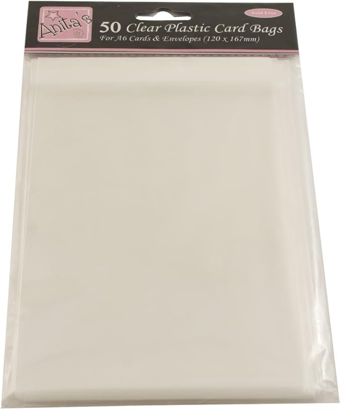 Anita's A6 Glass Clear Display Craft Card Bags Plastic Cellophane x 100 ...