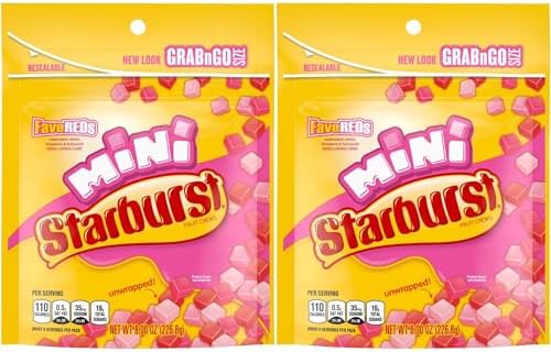 Amazon.com : Starburst Minis FaveREDS Fruit Chews Candy - 2 Pack - 8 ...