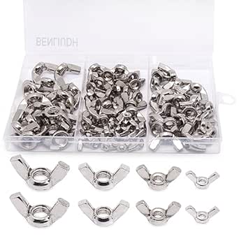 BENLIUDH Wing Nuts Assorted Sizes, 304 Stainless Steel Hardware Wing ...