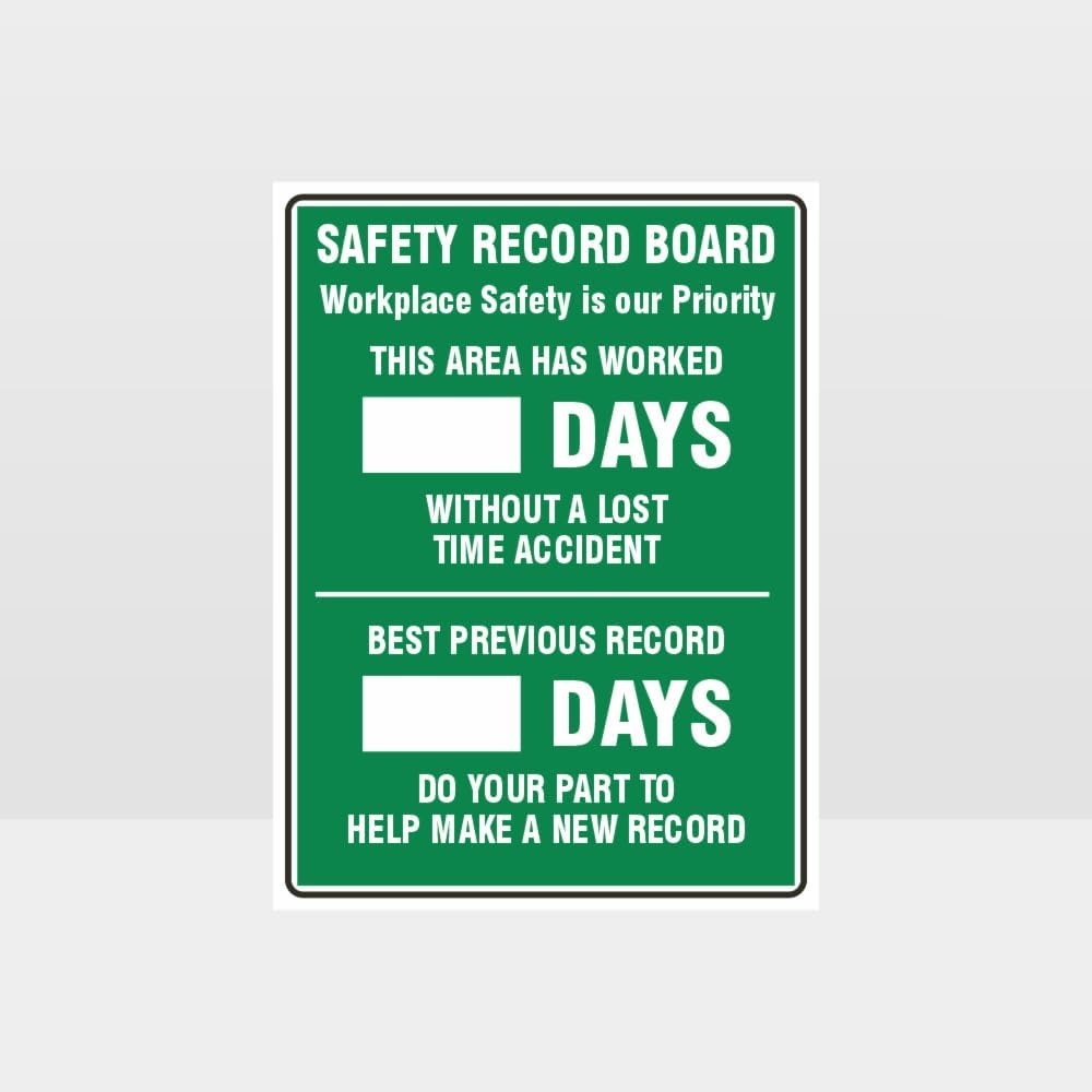 Amazon.com: Safety Record Board Sign Emergency (A1323) Metal Tin Signs ...