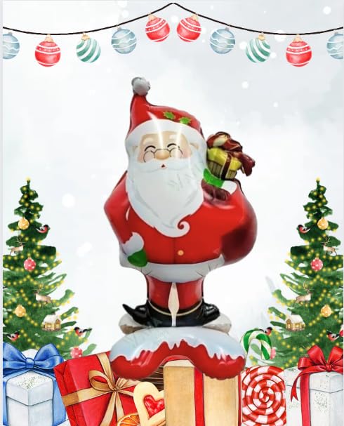 MPS MY PARTY SUPPLIERS® Big Size 4D Standing Santa Clause iwth Gift ...