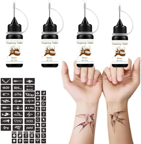 Amazon.com : Temporary Body Art Painting Kit Temporary Tattoo Paste ...
