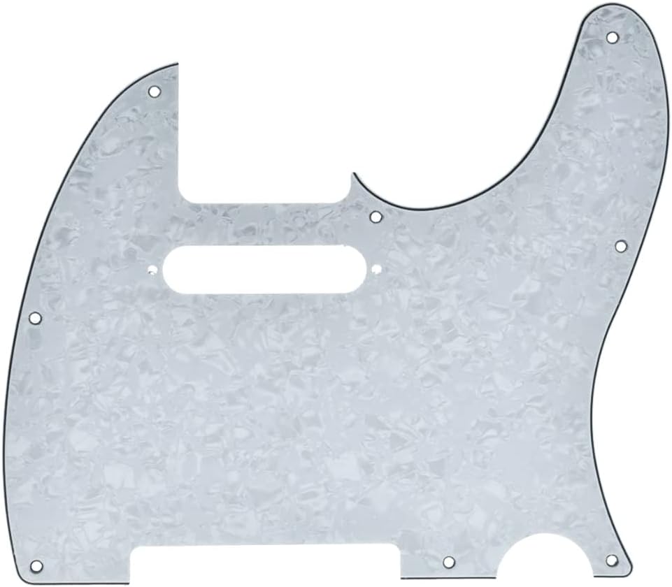 Amazon.com: KAISH Black/White Grid 8 Hole Tele Style Guitar Pickguard ...