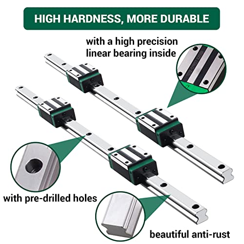 Snapklik.com : Linear Guide Rail 2PCS HGR20 1500mm Linear Slide Rail ...