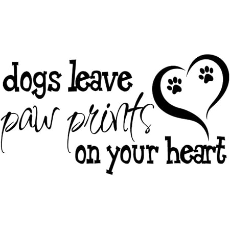 Amazon.com: Dogs Leave Paw Prints on Your Heart Vinyl Wall Art Decals ...