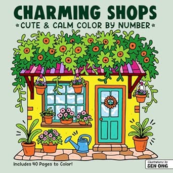 Amazon.com: Cozy Shops Cute & Calm Color By Number: Relaxing Flower ...