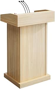 Amazon.com: Solid Wood Podium Stand Large Lecterns with Storage Rack ...