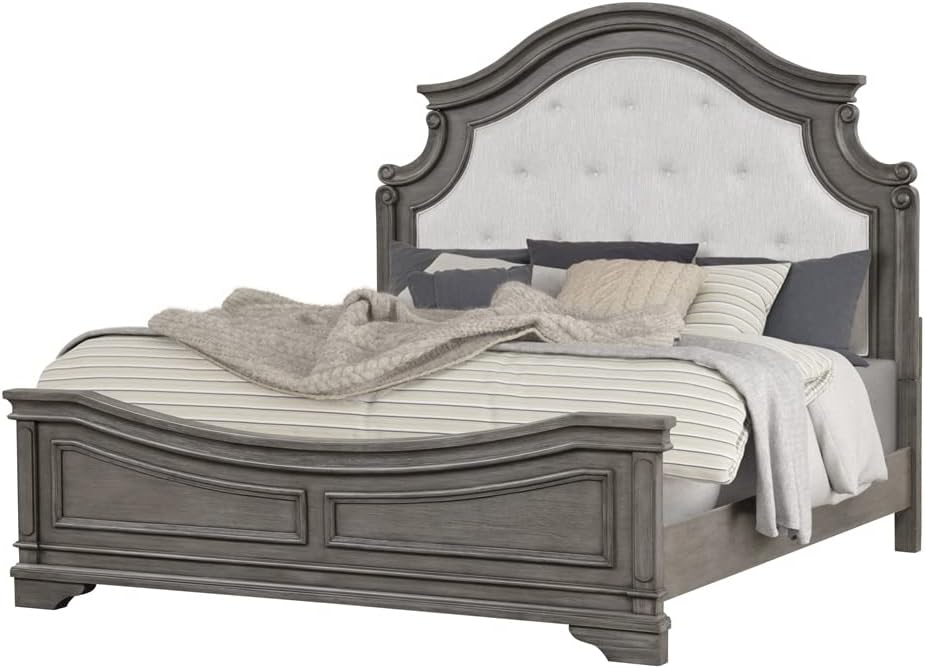 Amazon.com: LLS King Size Platform Bed Frame, Upholstered Panel Bed ...