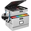 Amazon.com: EXLIFBAG 2 Layer File Box with Lock, Portable Document ...