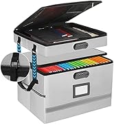 Amazon.com: EXLIFBAG 2 Layer File Box with Lock, Portable Document ...