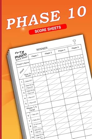 Amazon.com: Phase 10 Score Sheets: Large print 100+ Score Pages for ...