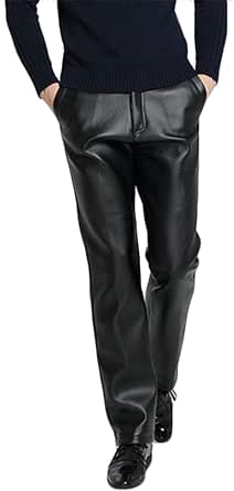 Amazon.co.jp: [JIANGWEI] （ジャンーウェ） ライダースパンツ レザーパンツ PU メンズ バイクウェア 大きいサイズ ズボン フェイクレザー ストレートパンツ 裏起毛 ...