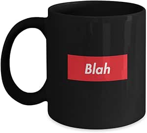 Amazon.com: Blah Mug Acrylic Coffee Holder Black 11oz - Red Box White ...