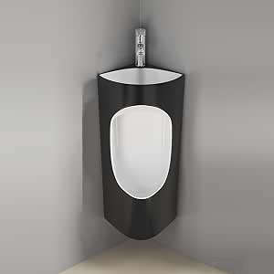 TUPAFJU Corner Ceramic urinals with Wash Basin and Faucet,Wall Mounted ...