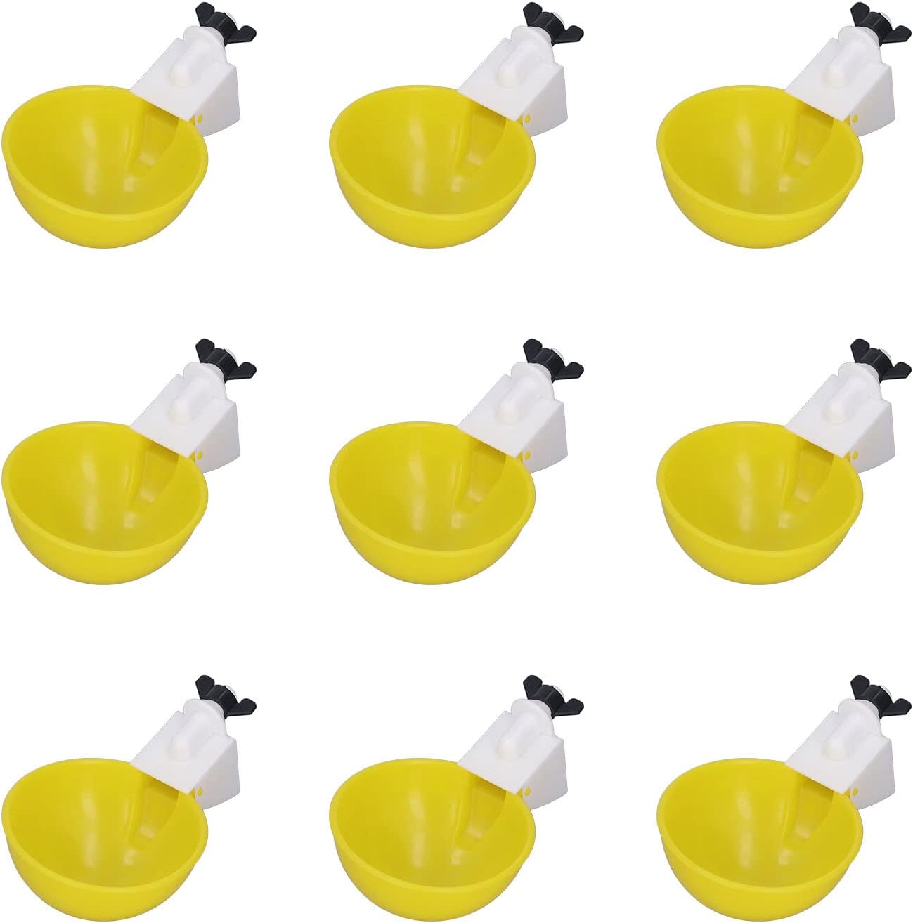 9 Pcs Large Chicken Water Cups, Yellow PP Automatic Chicken Water ...