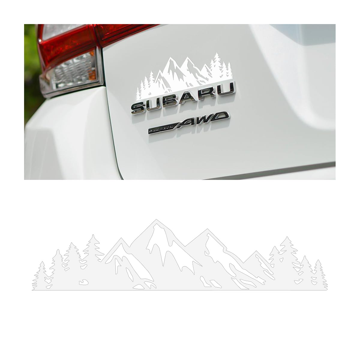 Amazon.com: Osilly Snow Mountain Tree Decal Sticker for Car, 2PCS ...