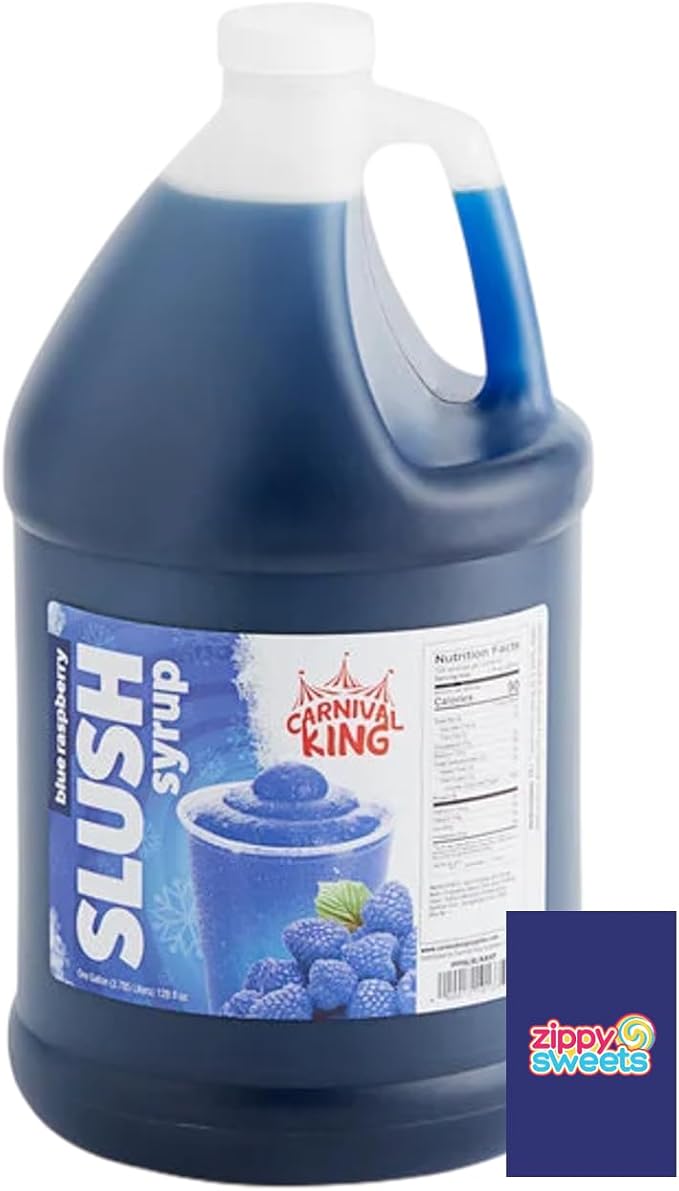 ZippySweets - Blue Raspberry Flavour Slushy Machine Syrup, 1 Gallon 5:1 ...