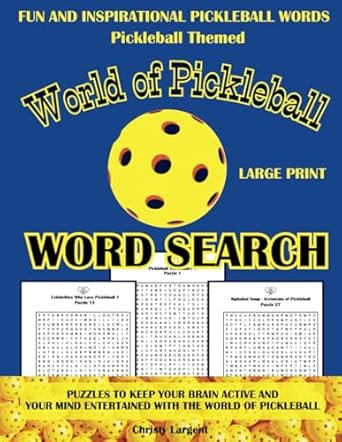 Pickleball Word Search for Adults, Teens & Seniors: Large Print Word ...