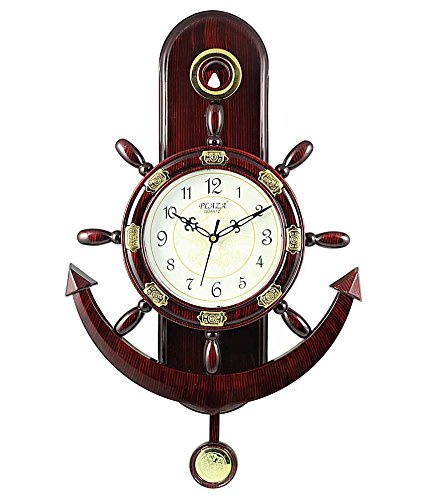 Plaza Pendulum Anchor Design Analog Wall Clock : Amazon.in: Home & Kitchen