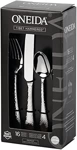 Oneida Tibet Cutlery Set for 4 - Hand Crafted Stainless Steel Cutlery ...