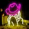 Amazon.com : Manimo Cowboy Boot and Hat Neon Sign, LED Pink Cowgirl ...