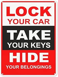 Amazon.com : Warning sign Danger Business signs,Lock Your Car Take Your ...