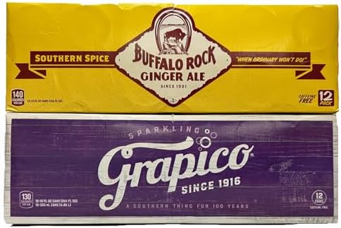 Amazon.com : Buffalo Rock Ginger Ale Soda Pop, Grapico Sparkling Grape Softdrink Variety 12 oz ...