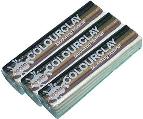 3 x Scola Colour Clay 500g Re-Usable Non Hardening Animation Modelling ...
