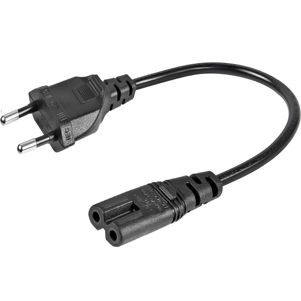 Amazon.com: Toptekits European 2-Pin to C7 Power Short Cord(1ft/30cm ...