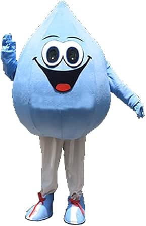 Amazon.com: Blue Water Drop Mascot Costume, Full Body Character Suit ...