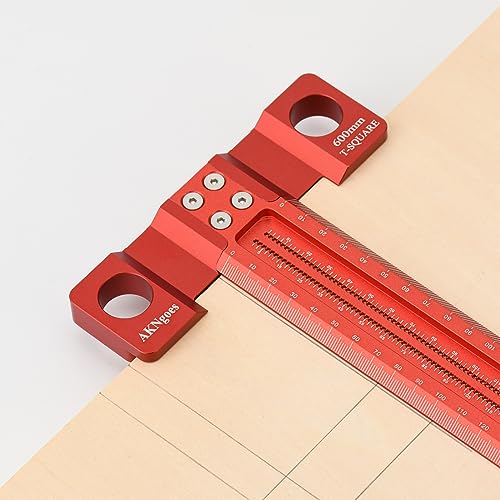 AKNgoes Woodworking Scriber T-Square Ruler 600mm with Thoughtful ...
