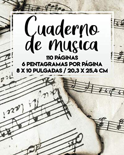 Cuaderno de Musica: Libreta Notación Musical, 6 duelas por página ...