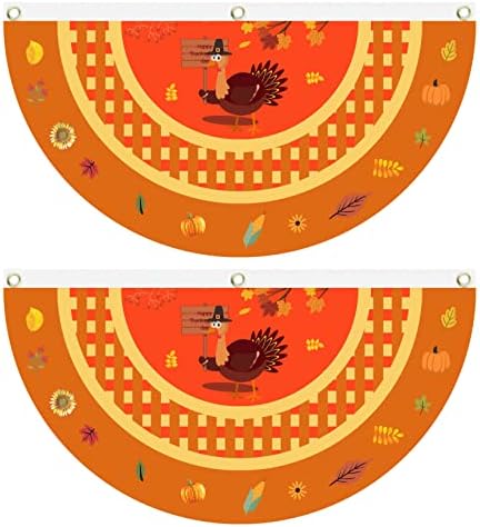 Amazon.com : 4 Pack Hello Fall Fan Flag Pumpkin Patch Bunting Flag ...